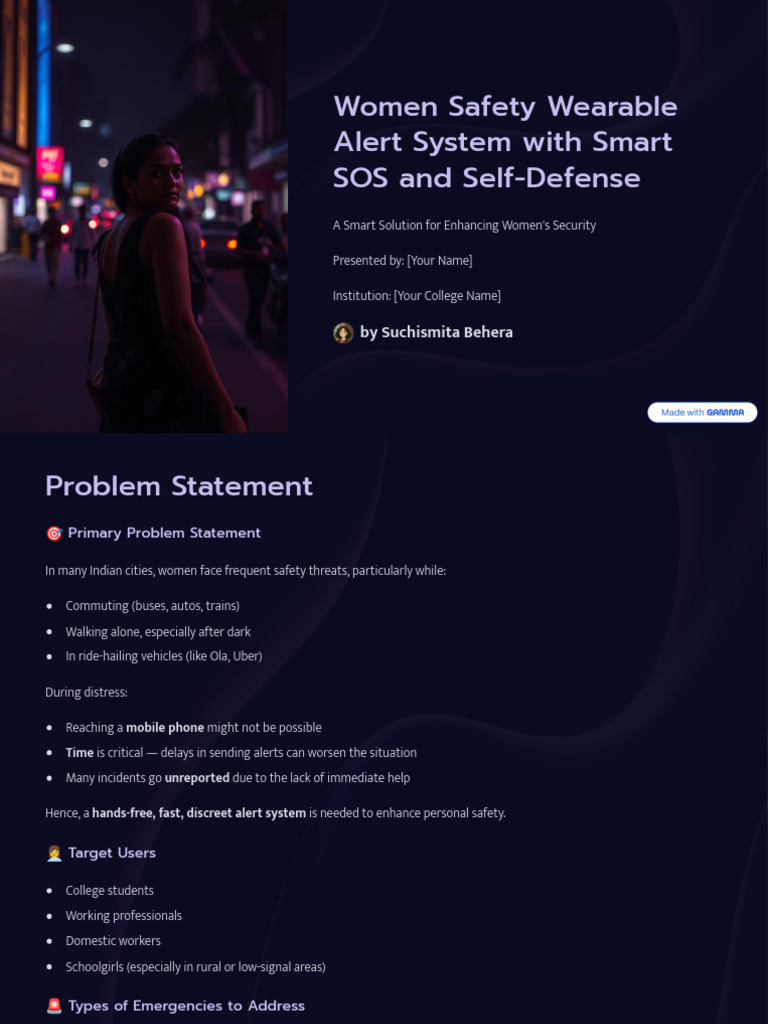 Women Safety Wearable Alert System With Smart SOS and Self Defense | PDF | High Voltage