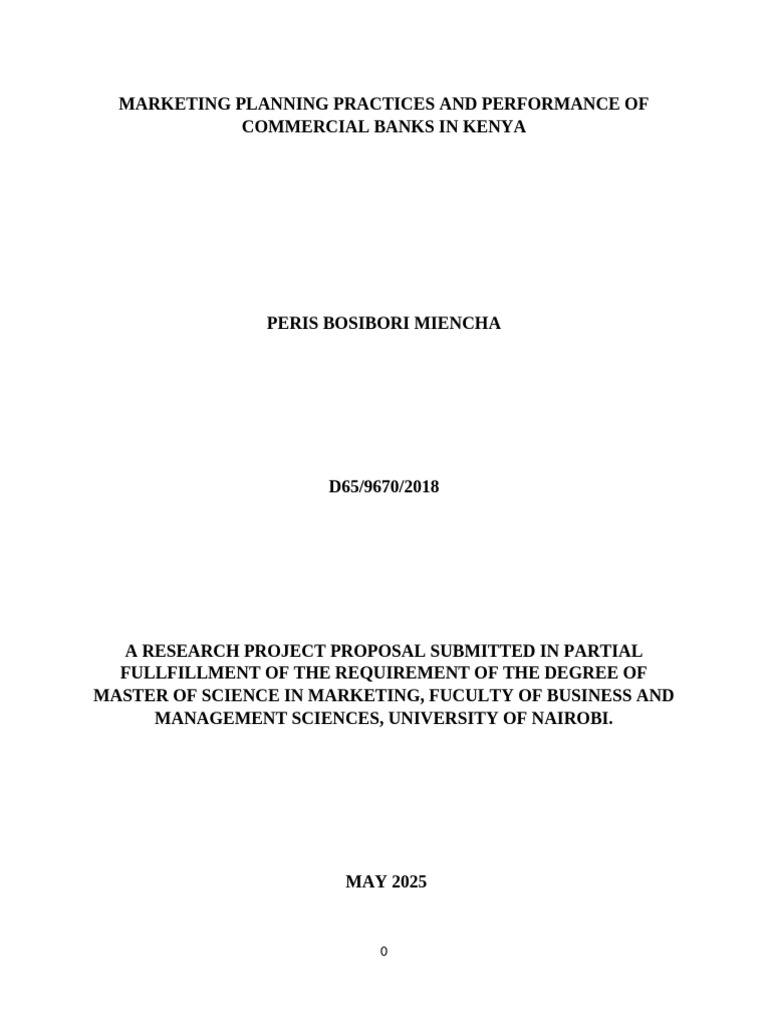 MSC Research Project Proposal - May 2025-1 | PDF | Marketing | Banks