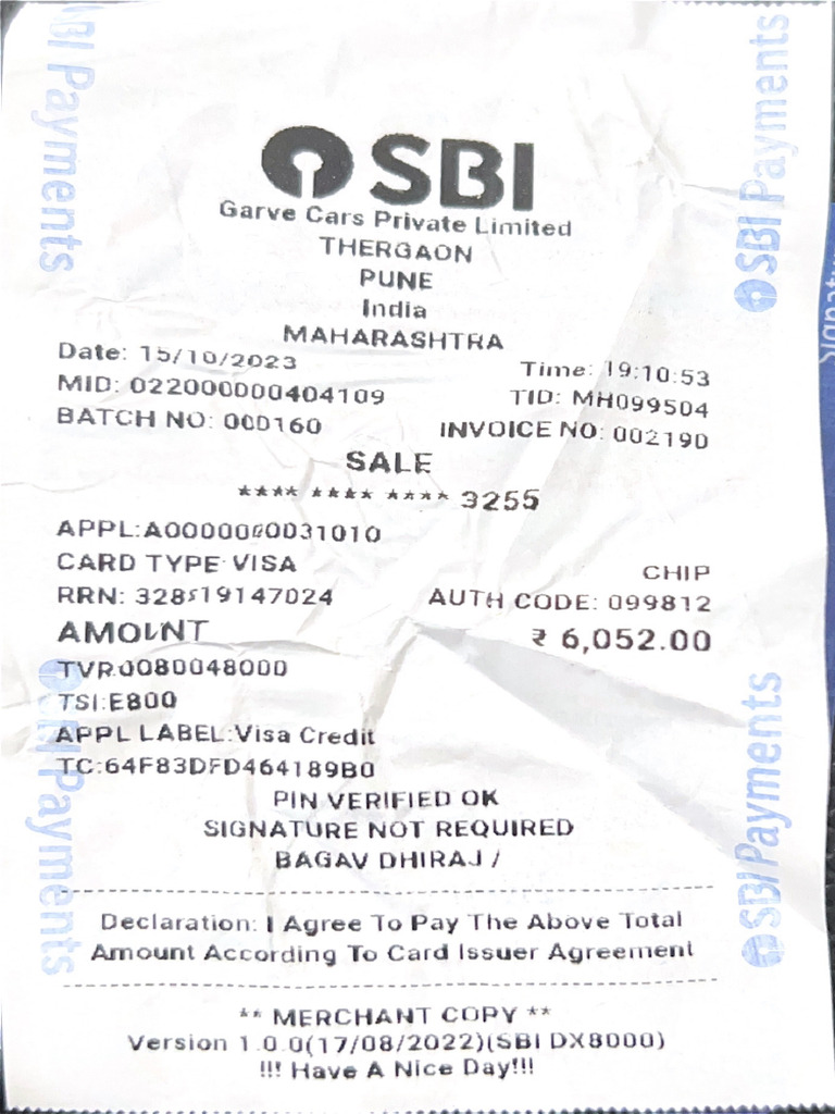 Card_payment Made Receipt | PDF