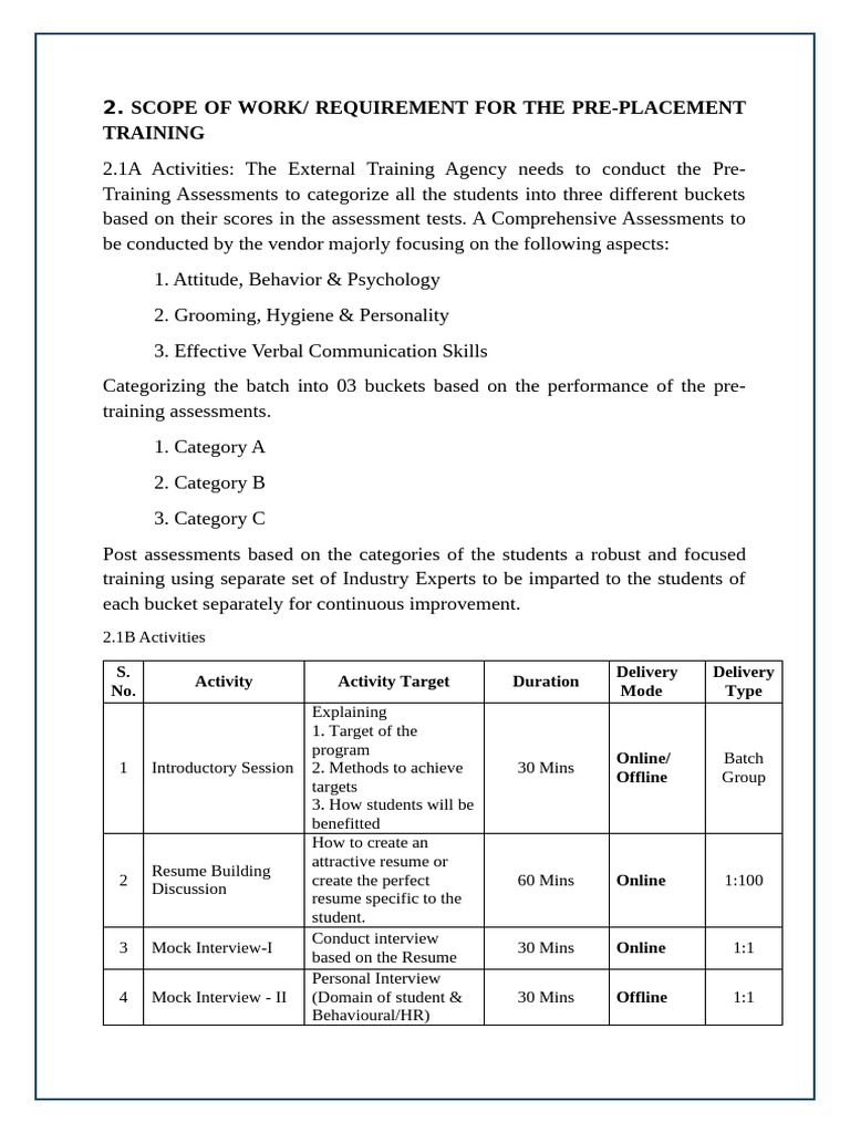 Tender Requirements Document | PDF
