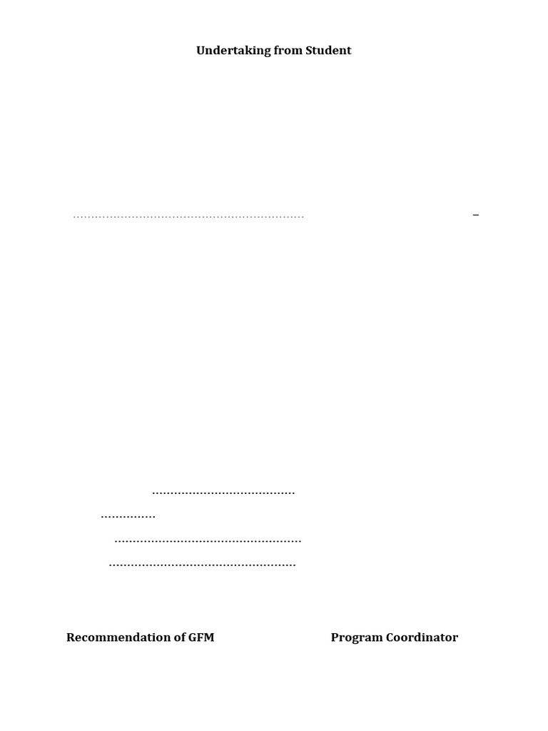 Undertaking From Student | PDF