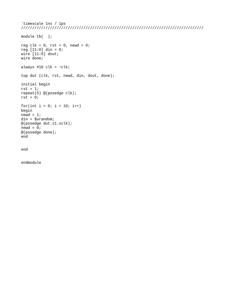 Spi Verilog TB | PDF