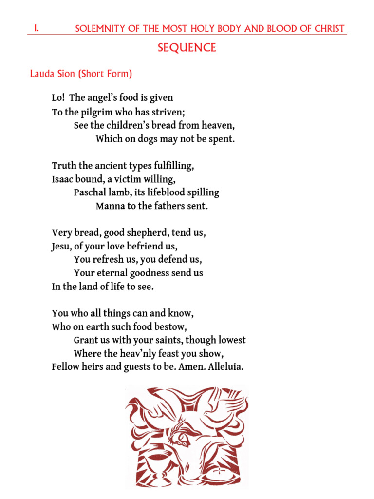 Corpus Christi Sequence: Lauda Sion | PDF