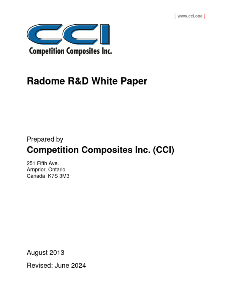 CCI Radome Whitepaper 190813 | PDF | Fiberglass | Epoxy
