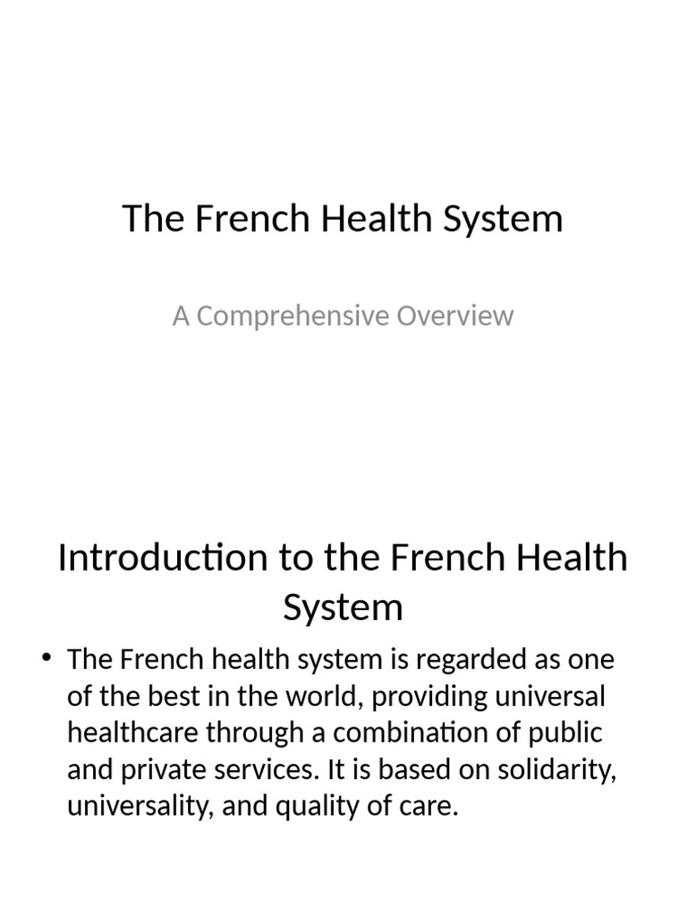 Overview of the French Health System | PDF | Health System | Health Care