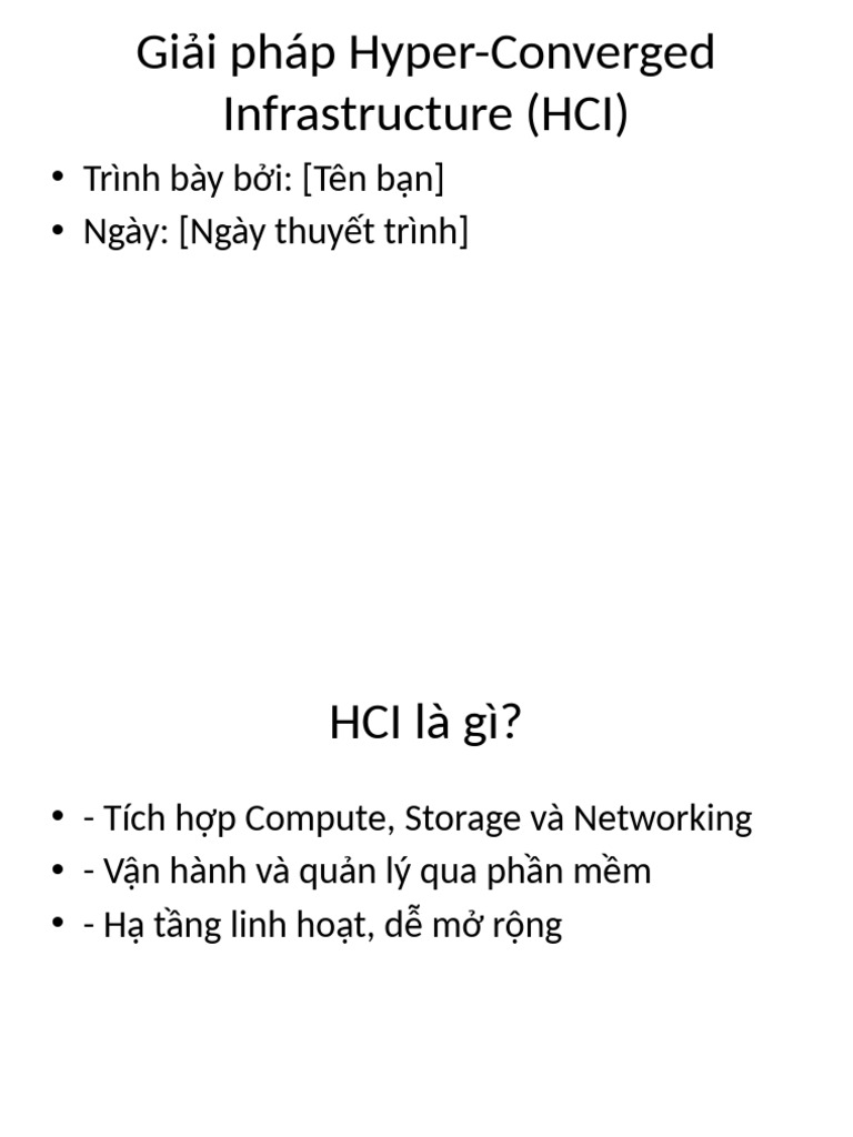 Hyper-Converged Infrastructure HCI Presentation | PDF