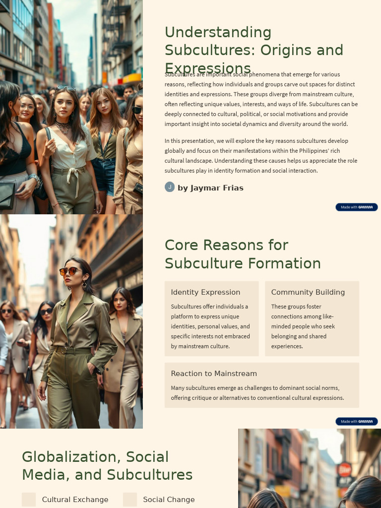 Understanding Subcultures Origins and Expressions | PDF | Identity ...