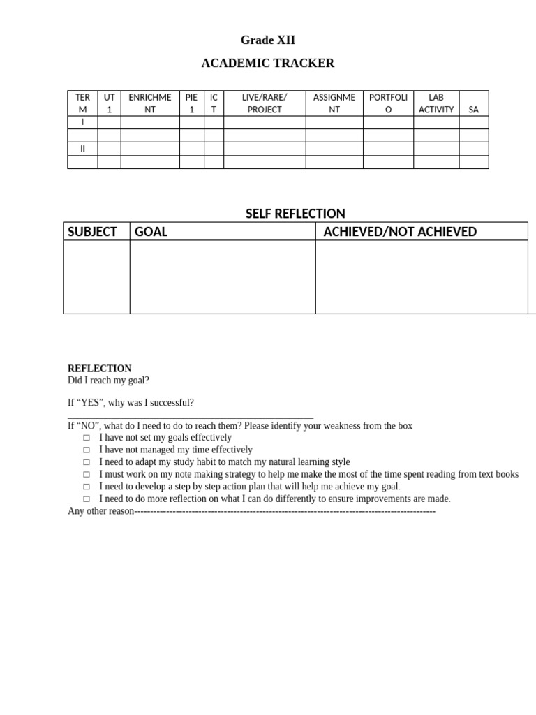 Academic Tracker XI | PDF