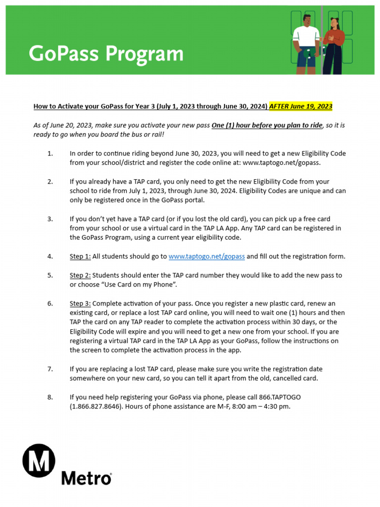 Activate Your GoPass for Year 3 | PDF