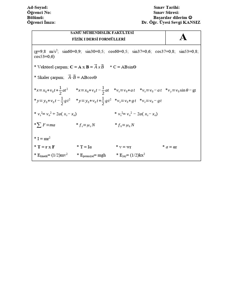 fiziki_formuller | PDF