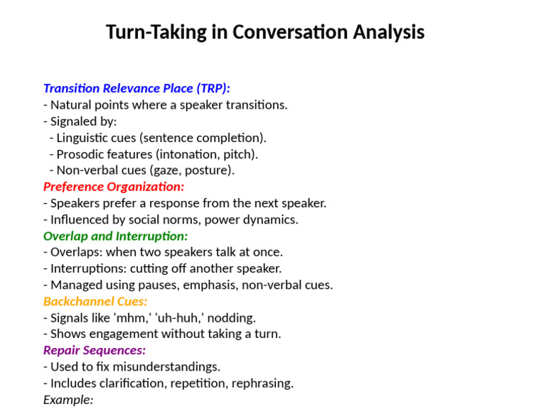 Turn Taking Conversation Analysis | PDF