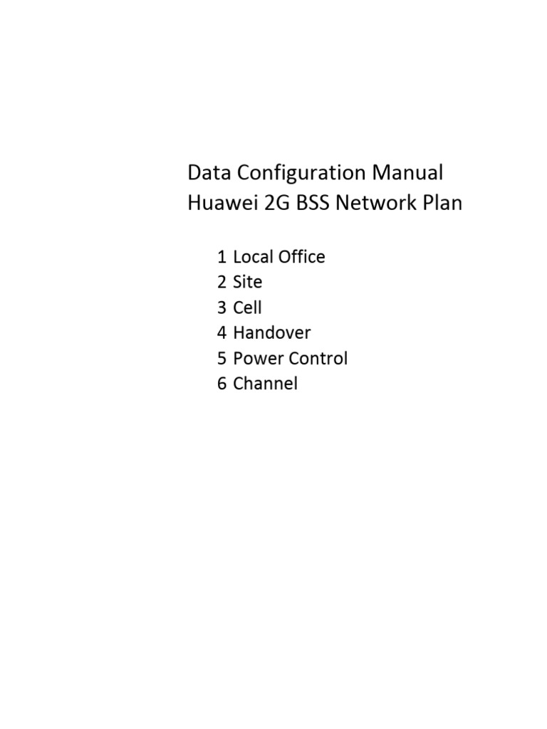 Huawei 2G BSS Network Configuration Guide | PDF | Electrical ...