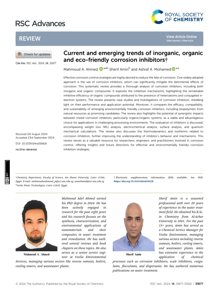 Fih Glucid Inhibitors | PDF | Corrosion | Adsorption