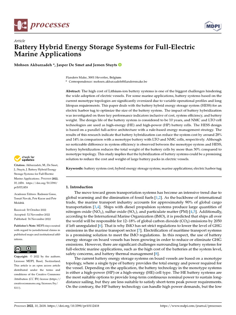 Battery Hybrid Energy Storage Systems For Full-Electric | PDF ...
