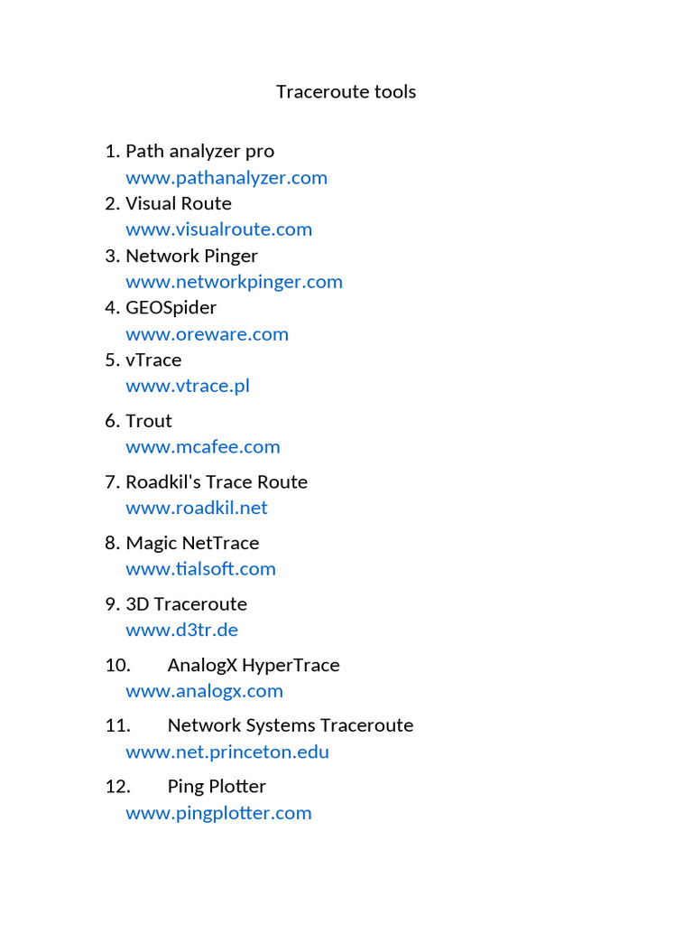 Trace Route Tools | PDF