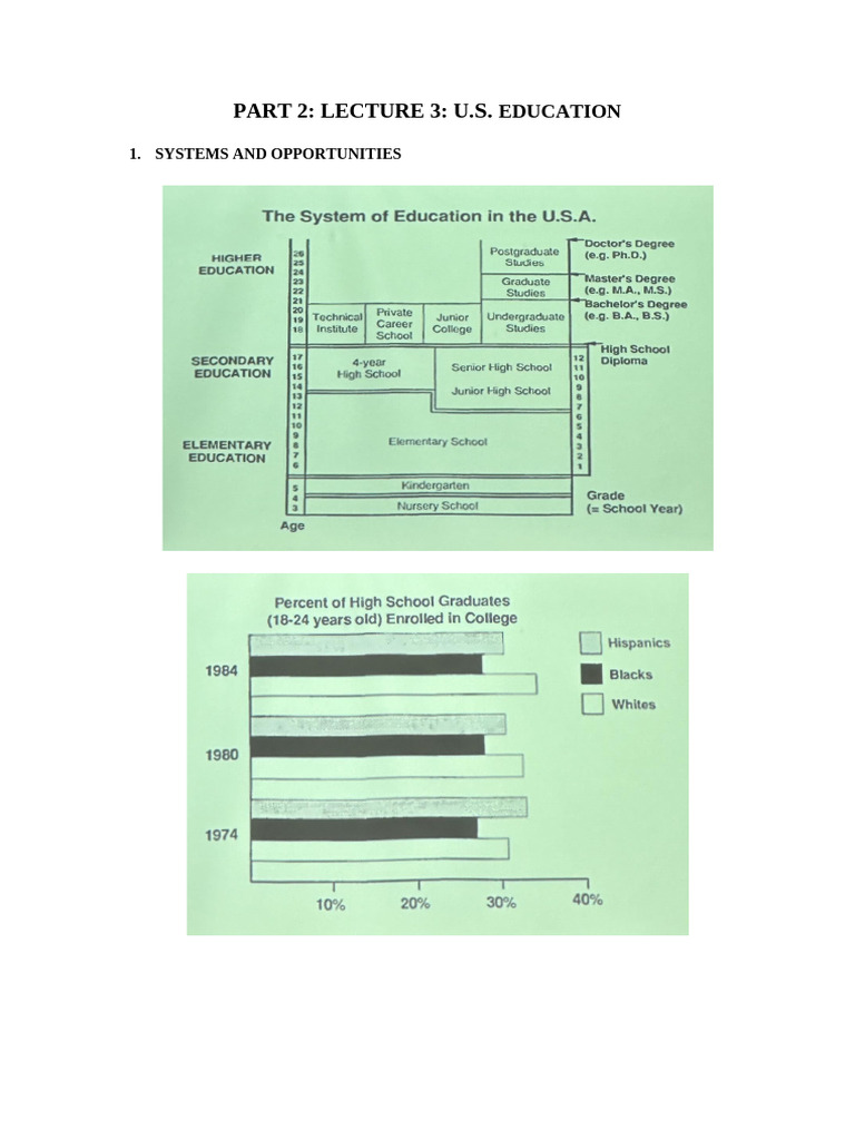 Part 2 - Lecture 3 - U.S. Education | PDF