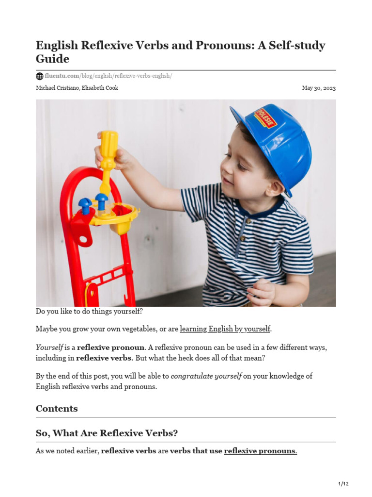 1 Reflexive-Verbs-English | PDF | Linguistics | Linguistic Morphology