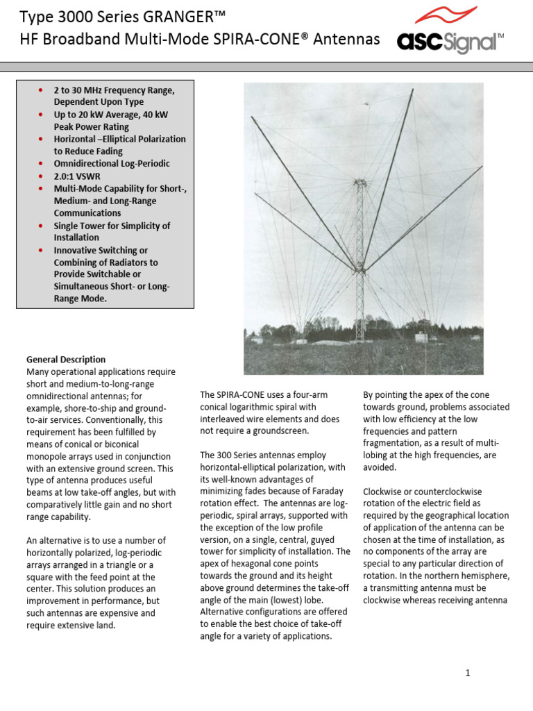 SPIRA-CONE HF Broadband Antennas | PDF | Antenna (Radio) | Broadcast ...