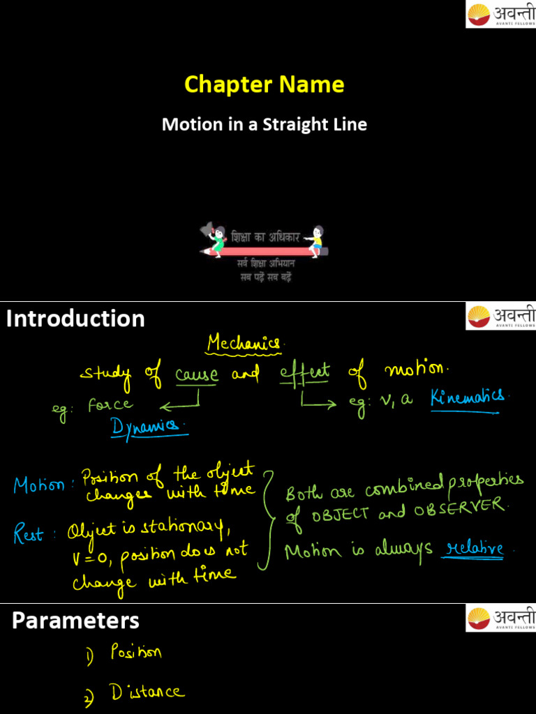 Revision - Motion in A Straight Line | PDF | Acceleration | Velocity
