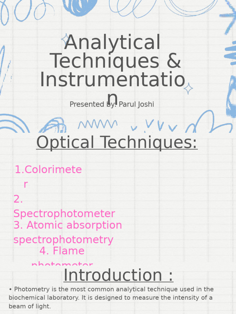 Analytical Techniques Instrumentation Pptx 2 Pdf