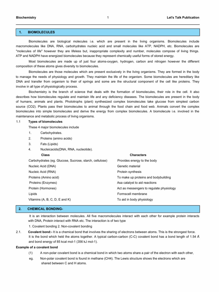 CSIR Unit 1 Biochemistry OCR | PDF | Amino Acid | Biomolecules