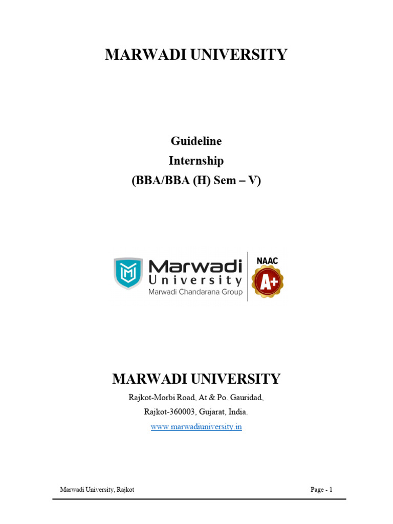 01 BBA-BBA (H) Internship Guideline | PDF | Text | Printing