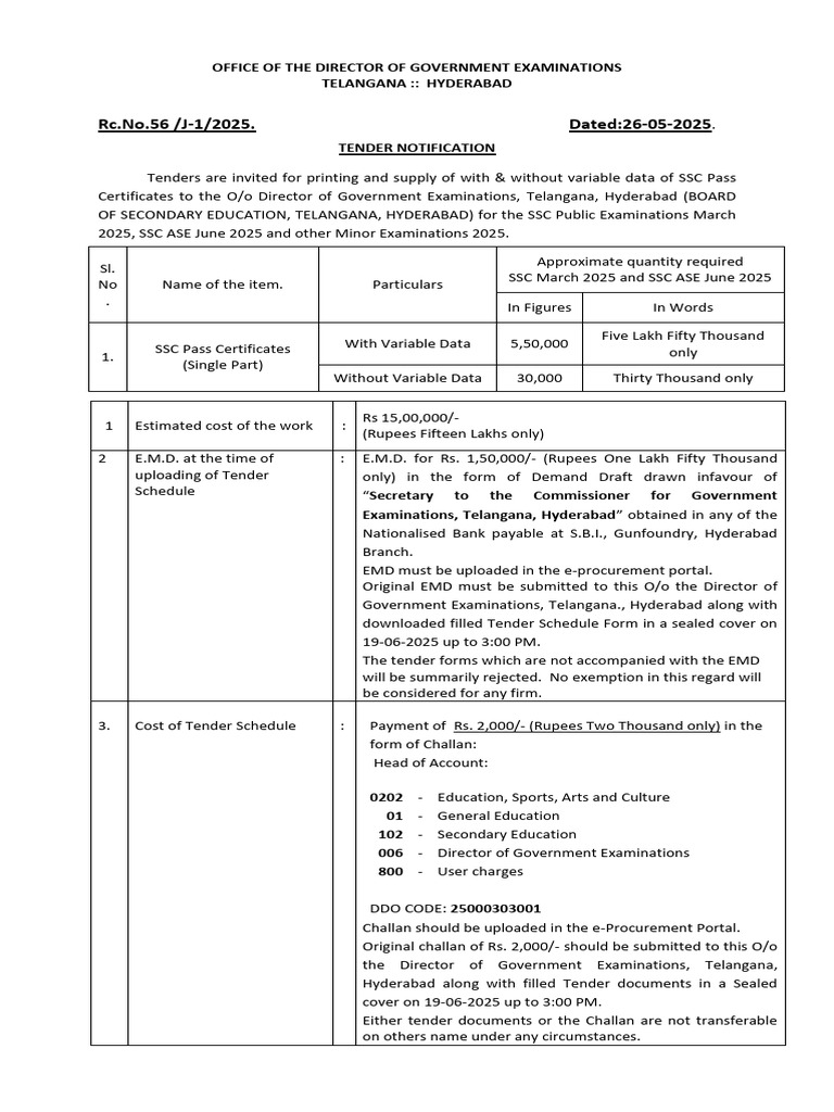 1 Tender Notification March 2025 | PDF