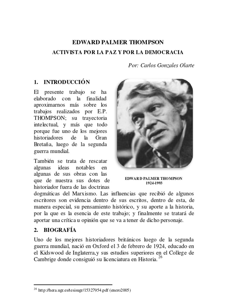 Edward Palmer Thompson | PDF | marxismo | Historiografía