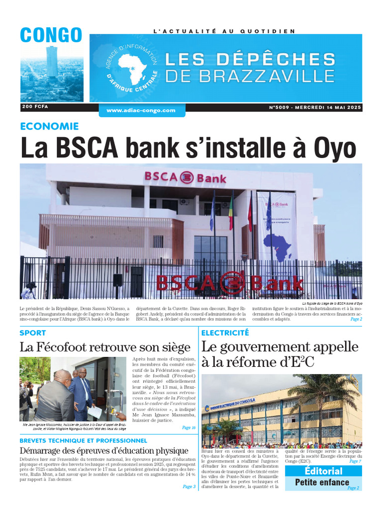 Inauguration de la BSCA Bank à Oyo | PDF | Audit | Contrôle interne