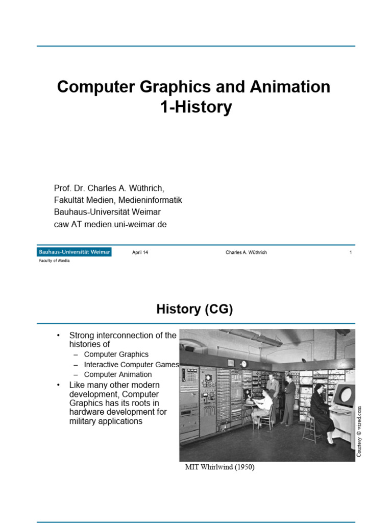 History of Computer Graphics & Animation | PDF | Computer Graphics ...