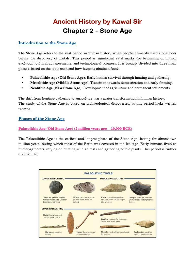 Lecture 2 - Stone Age - No Formatting | PDF | Paleolithic | Stone Age