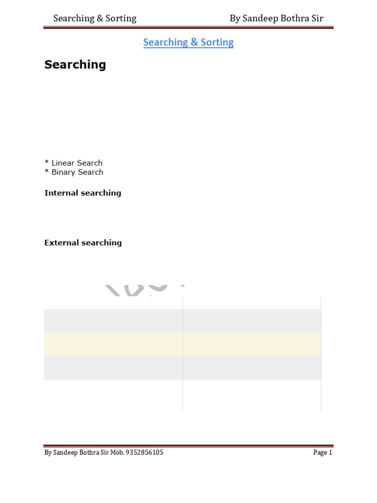 Searching Linear&Binary | PDF | Computer Data Storage | Theoretical ...