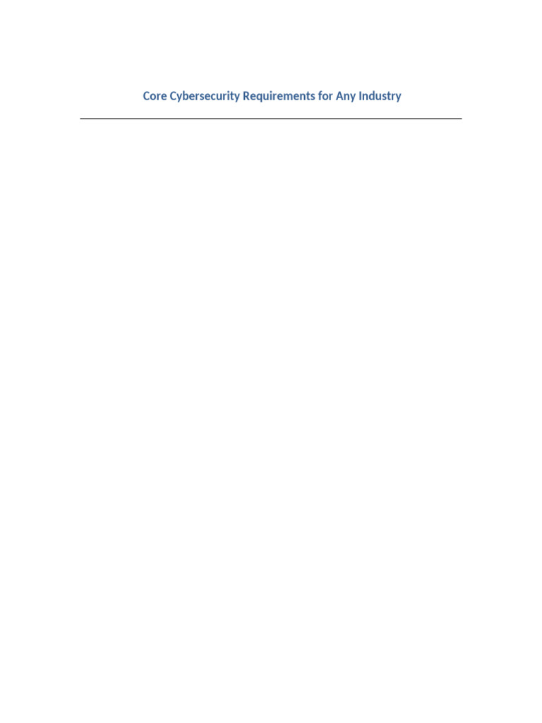 Core Cybersecurity Requirements Website Styled | PDF