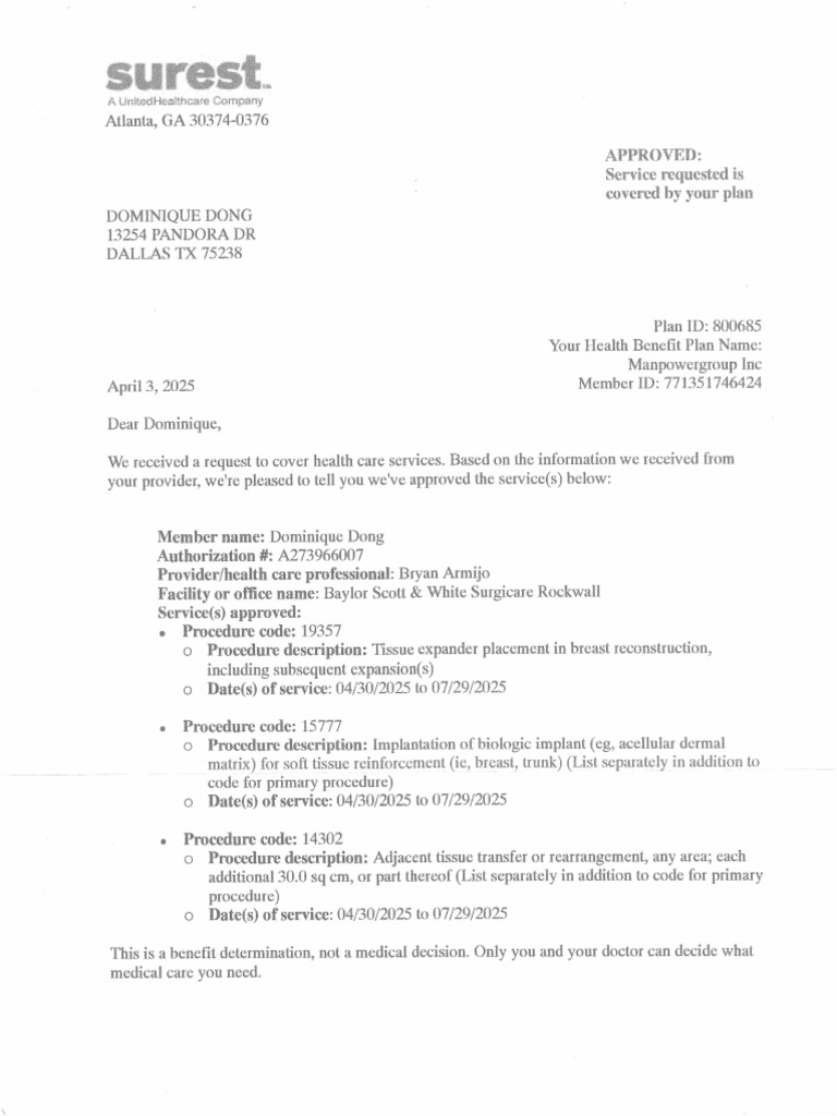 Surest Approval - DR Amijio - Surgery | PDF