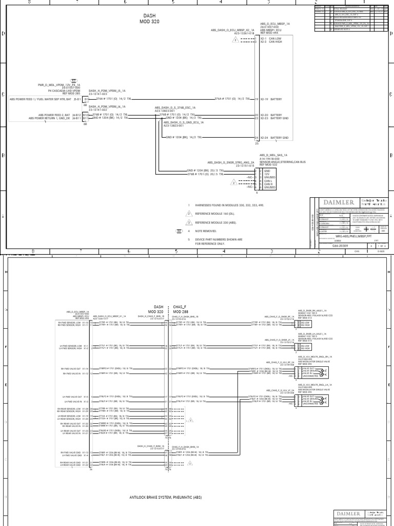 ABS Wiring Diagrams for Cascadia Models | PDF | Anti Lock Braking ...