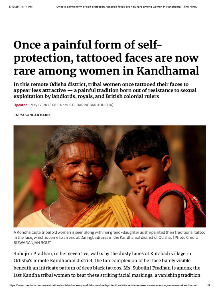 Once A Painful Form of Self-Protection, Tattooed Faces Are Now Rare ...