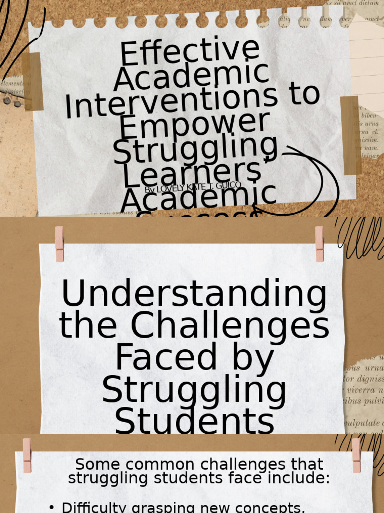 LAC SESSION (Effective Academic Interventions To Struggling Learners ...