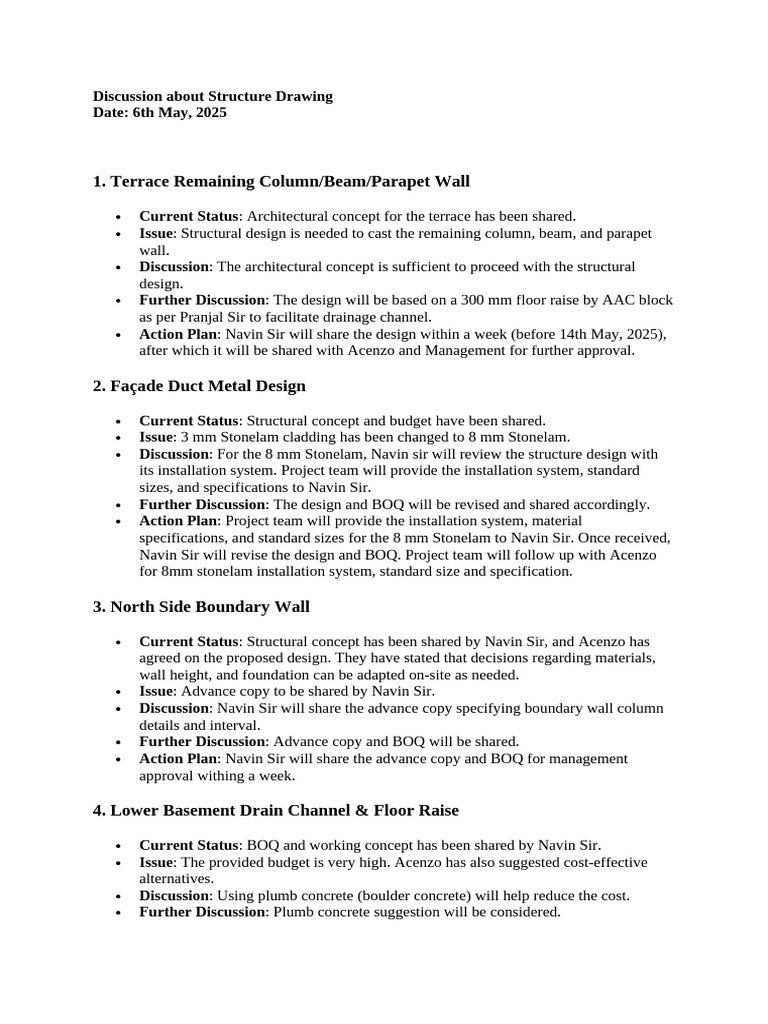 MOM With Navin Sir - Balacne Structue Design - 6.5.2025 | PDF ...