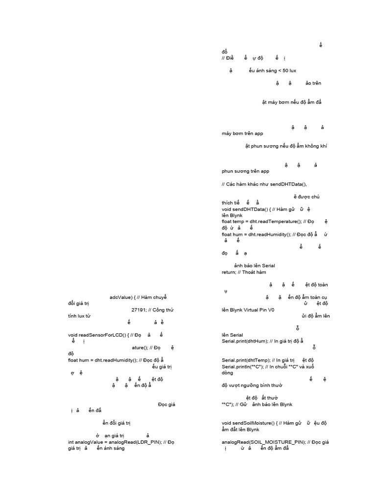 Giai - Thich - Code - He Thong Cham Soc Cay Trong Nha Kinh | PDF