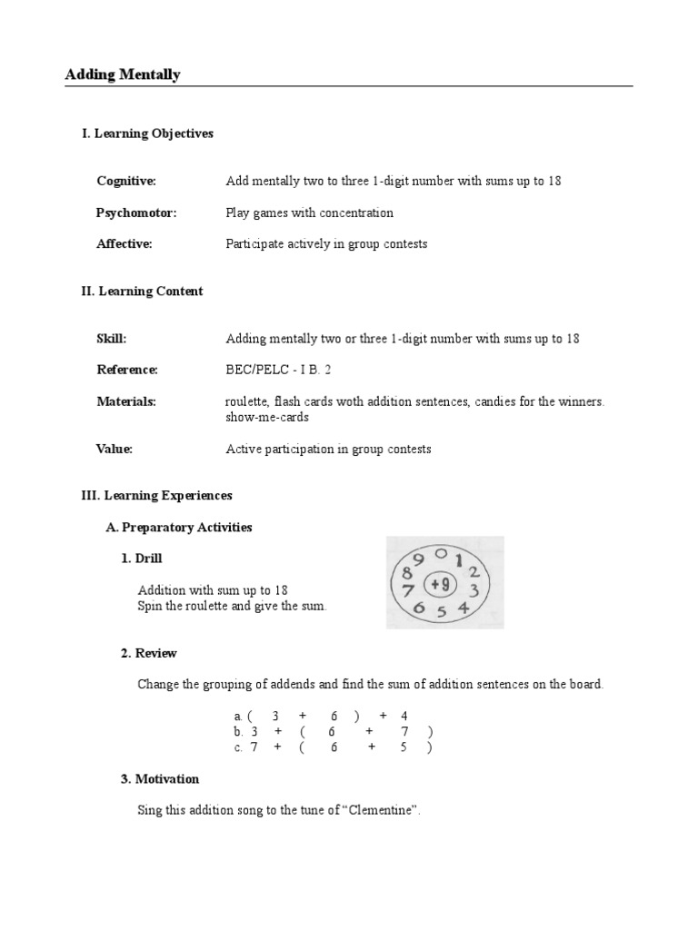 Adding Mentally | PDF