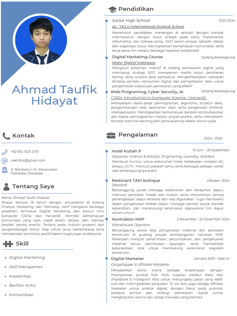 Ahmad Taufik Hidayat CV | PDF