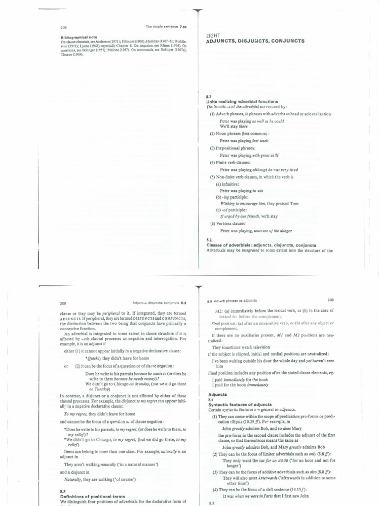 Adjuncts Disjuncts and Conjuncts (1) | PDF
