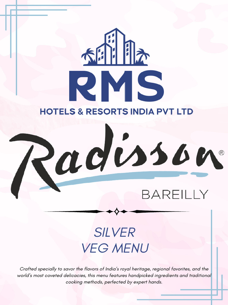 Radisson Bareilly Veg Menu Silver | PDF | Soup | Salad