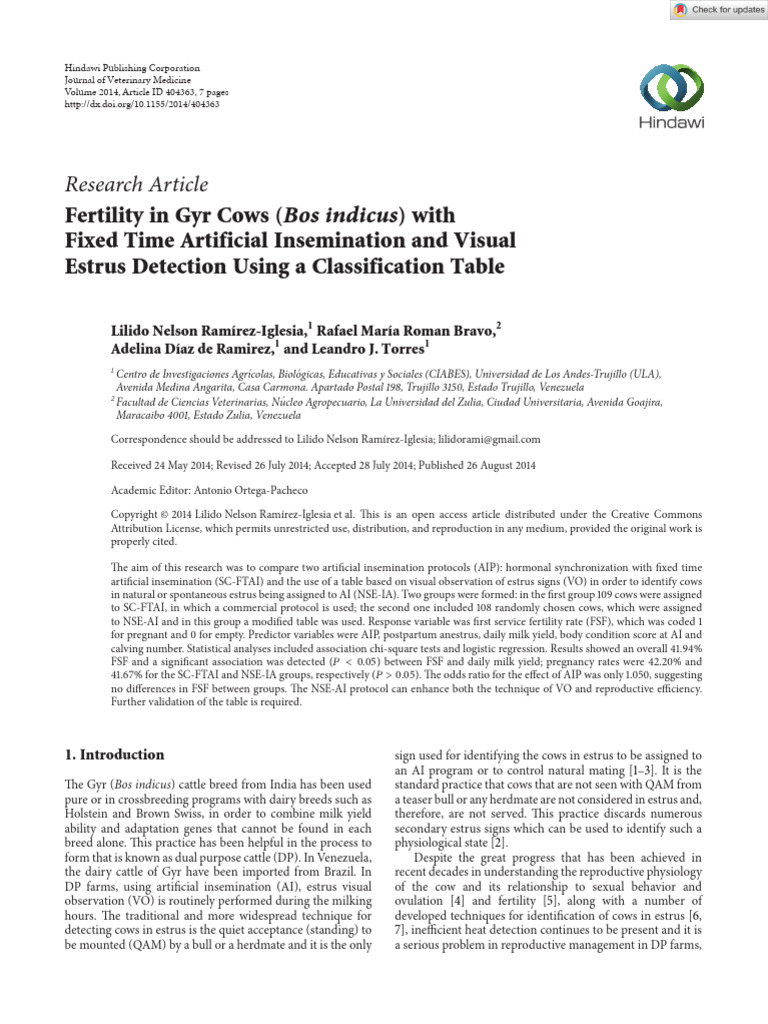 Journal of Veterinary Medicine - 2014 - Ramírez-Iglesia - Fertility in ...