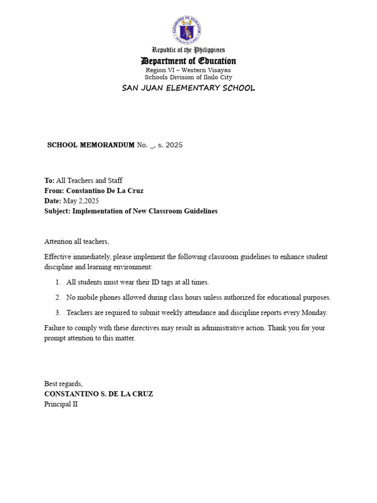 Diaz Brenda-Directive Memo | PDF