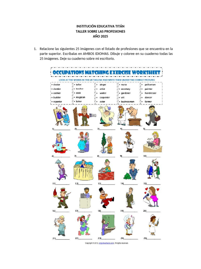 Taller 9-2 Profesiones | PDF