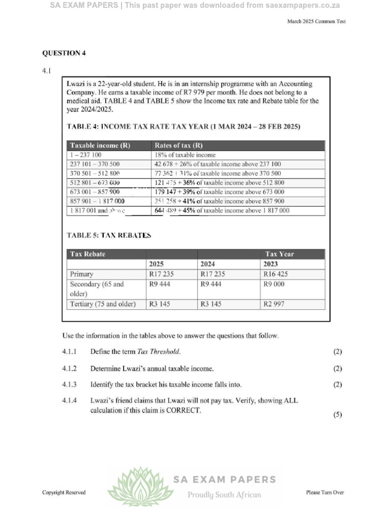 March 2025 PAYE Calculation | PDF