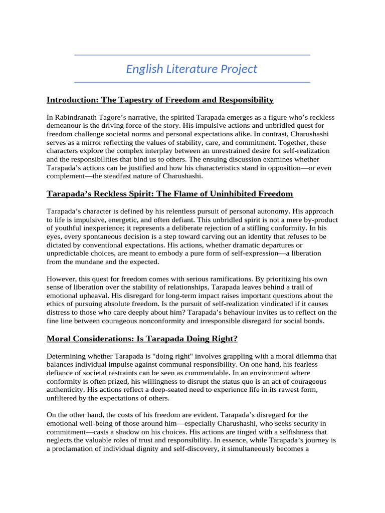 English Literature Project | PDF