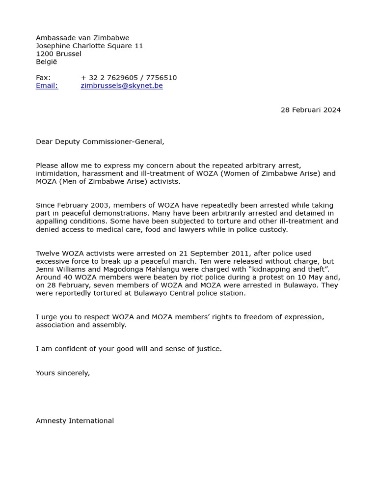 Zimbabwe Embassy en | PDF