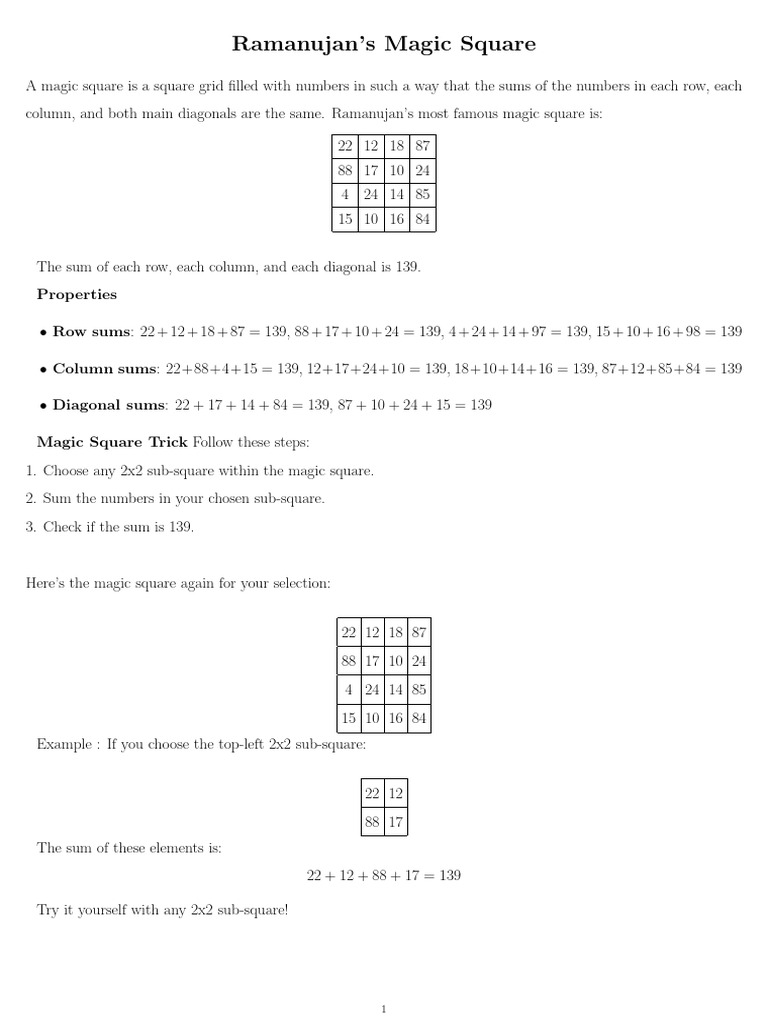 Magic Square | PDF